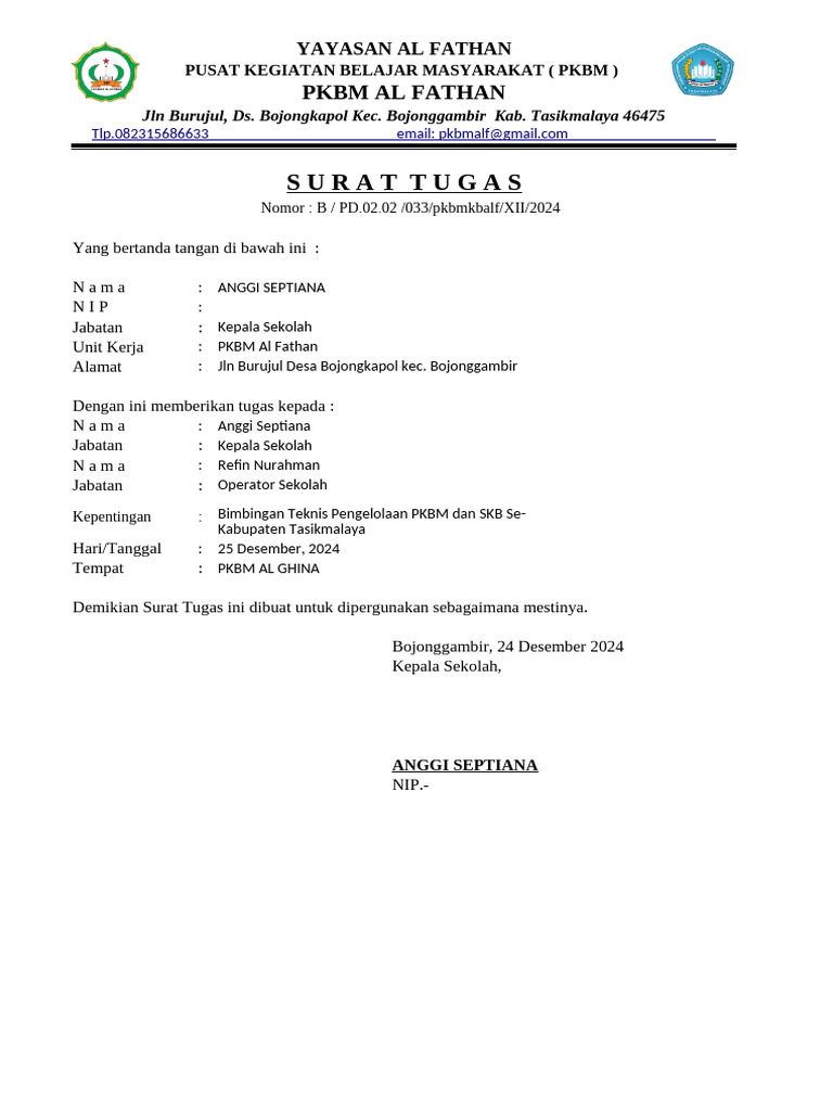 SPPD Dan Surat Tugas | PDF