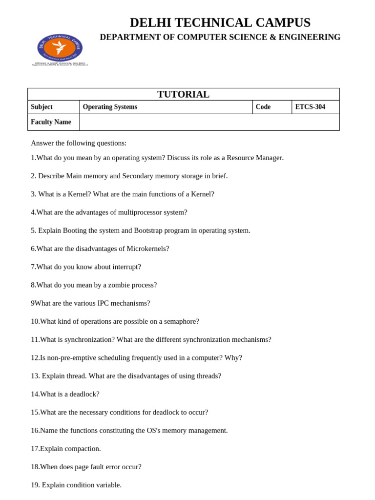TUTORIAL_OS(21-22) | PDF | Operating System | Kernel (Operating System)