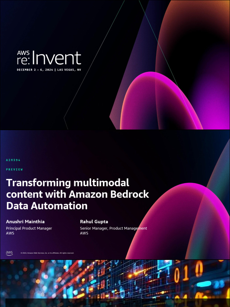 Amazon Bedrock Data Automation Overview | PDF | Amazon Web Services | Cloud Computing