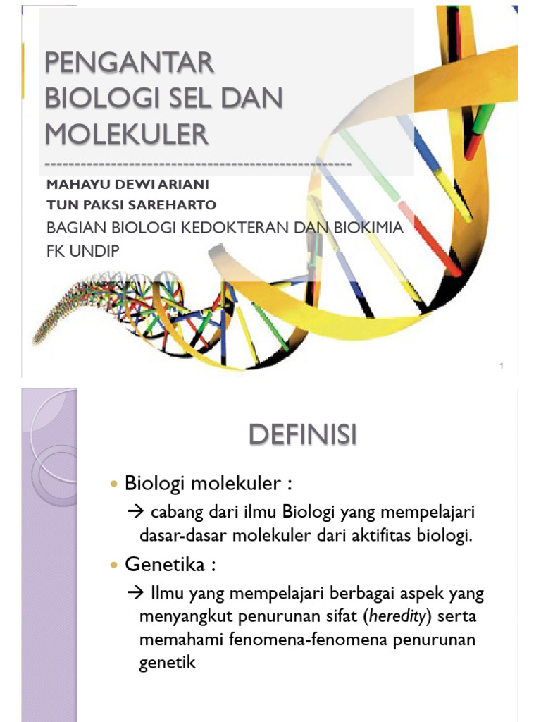 1 Pengantar Biologi Sel Dan Molekuler - Pengayaan Dasar | PDF