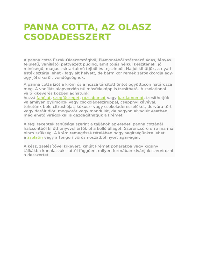 Panna Cotta | PDF