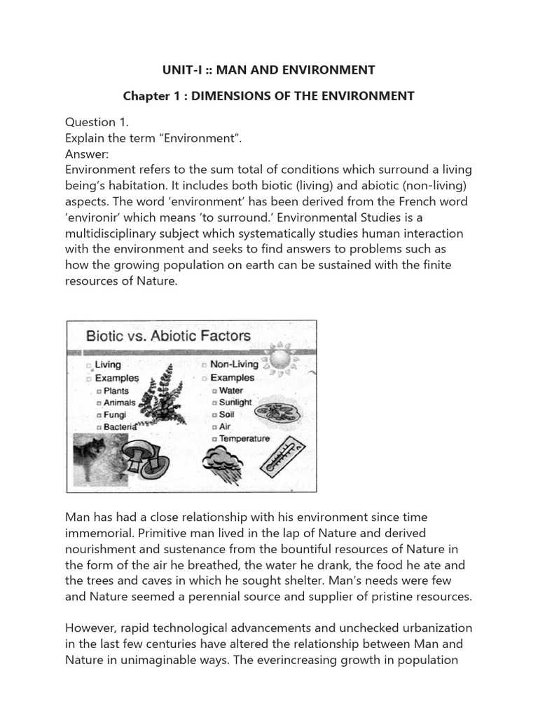 Man and Environment Overview | PDF | Atmosphere Of Earth | Atmosphere