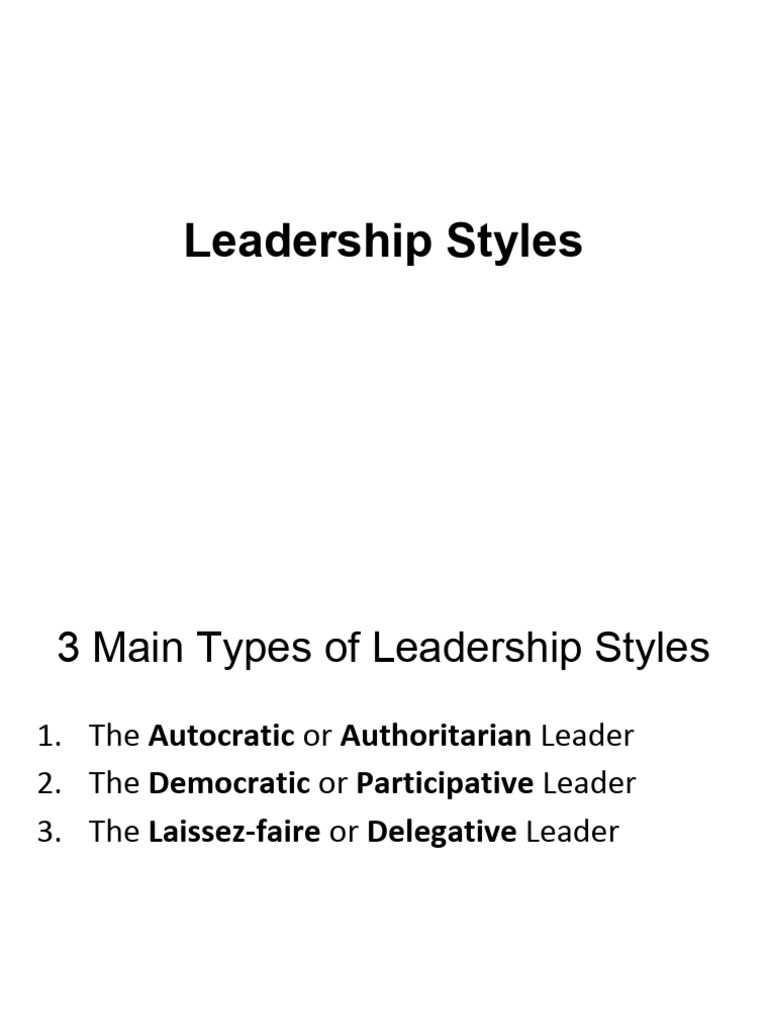 5 Leaderships Styles | PDF