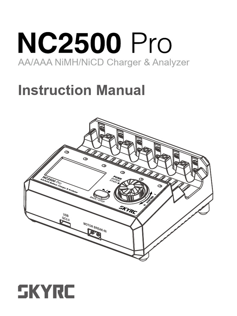 SKYRC NC2500 Pro Charger Manual | PDF | Battery Charger | Electricity