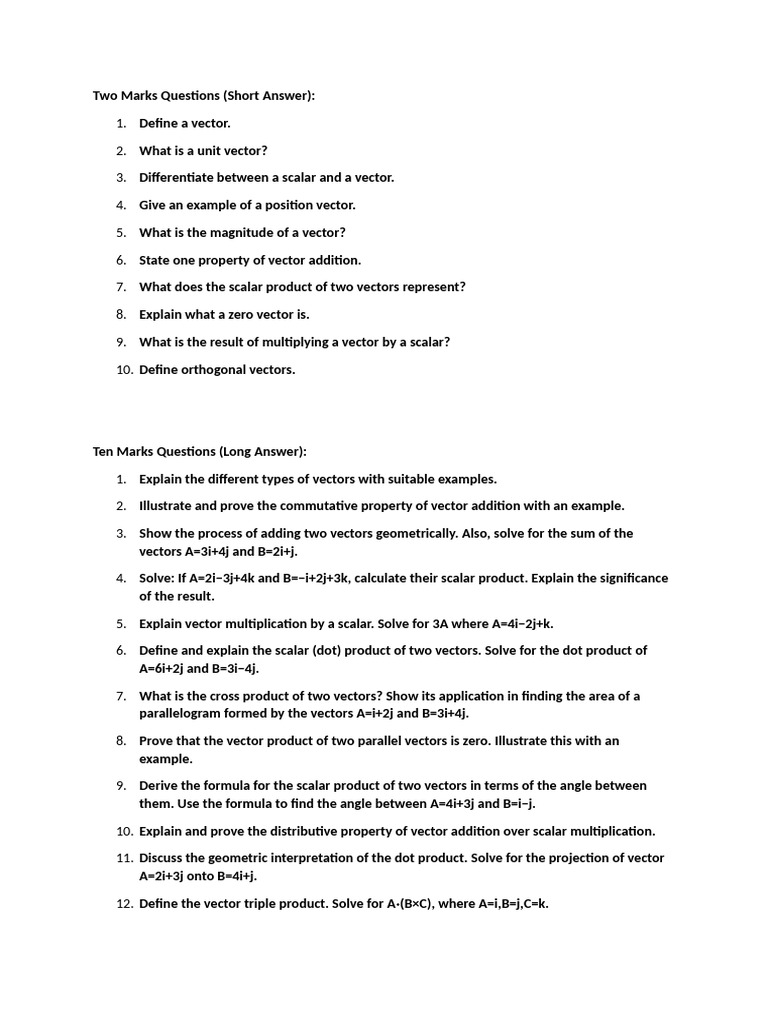 Vector Concepts and Calculations | PDF | Euclidean Vector | Mathematical Objects