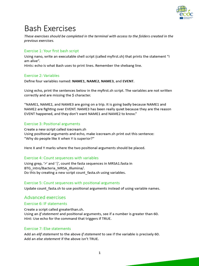 Bash_Exercices | PDF | Control Flow | Software