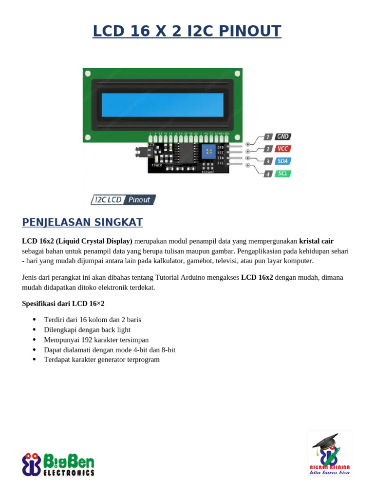 02 - LCD 16 X 2 I2c | PDF