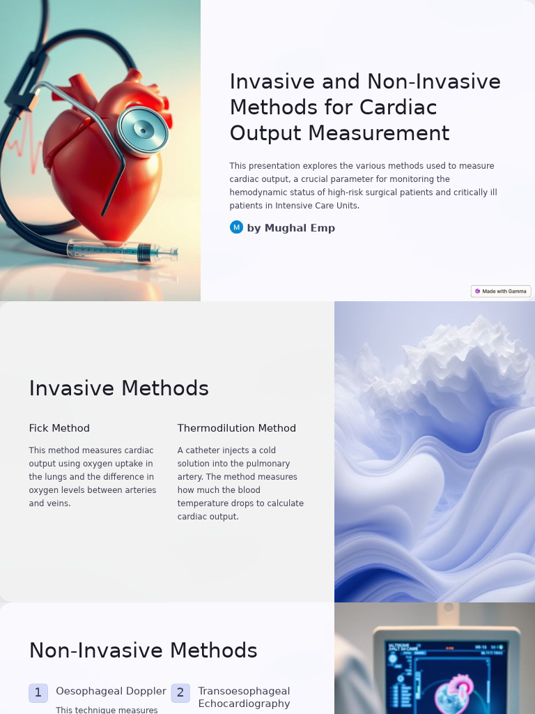 Invasive and Non Invasive Methods For Cardiac Output Measurement | PDF | Medical Specialties ...