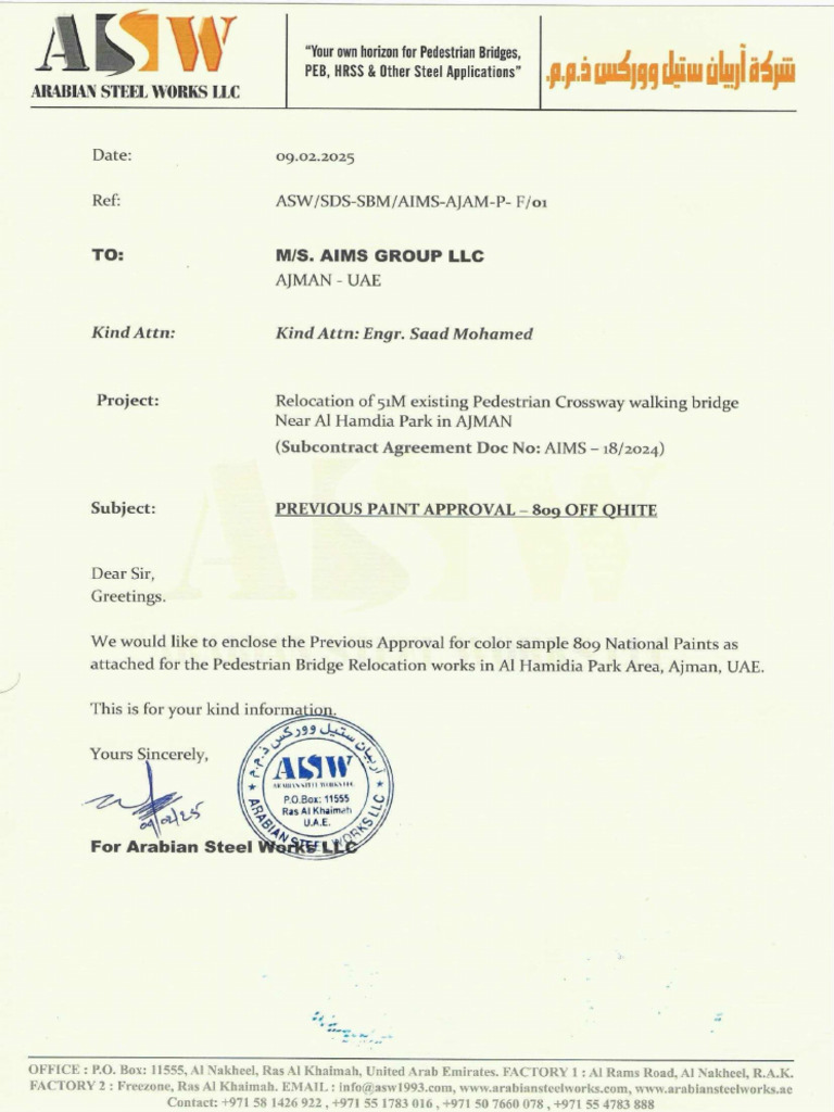 024-15 - Color Sample For Pedestrian Bri | PDF