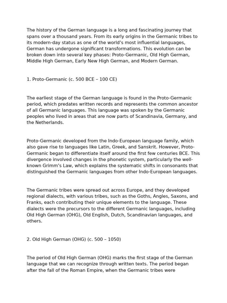 Evolution of the German Language History | PDF | German Language | Latin