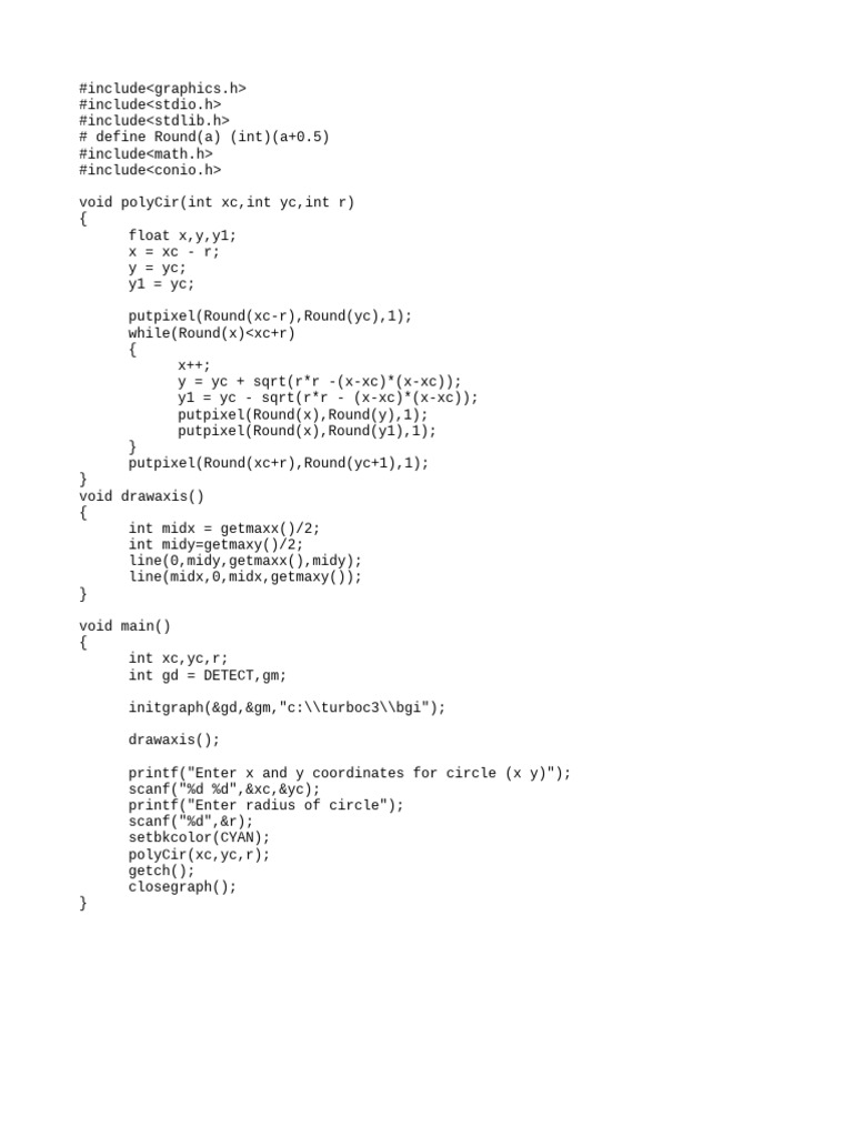Drawing Circles with Polycir Function | PDF