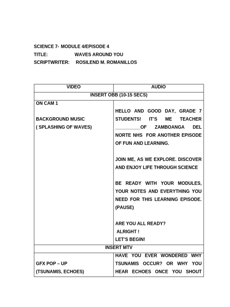 Waves for Grade 7 Students | PDF | Waves | Sound