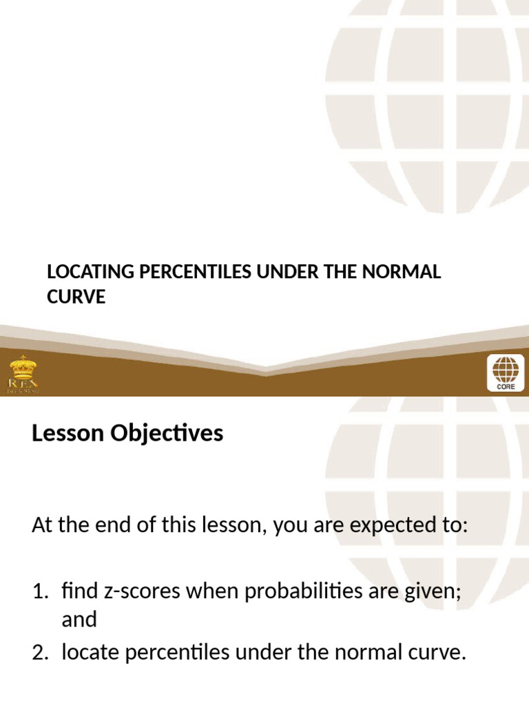 PSUnit II Lesson 5 Locating Percentiles Under The Normal Curve | PDF ...