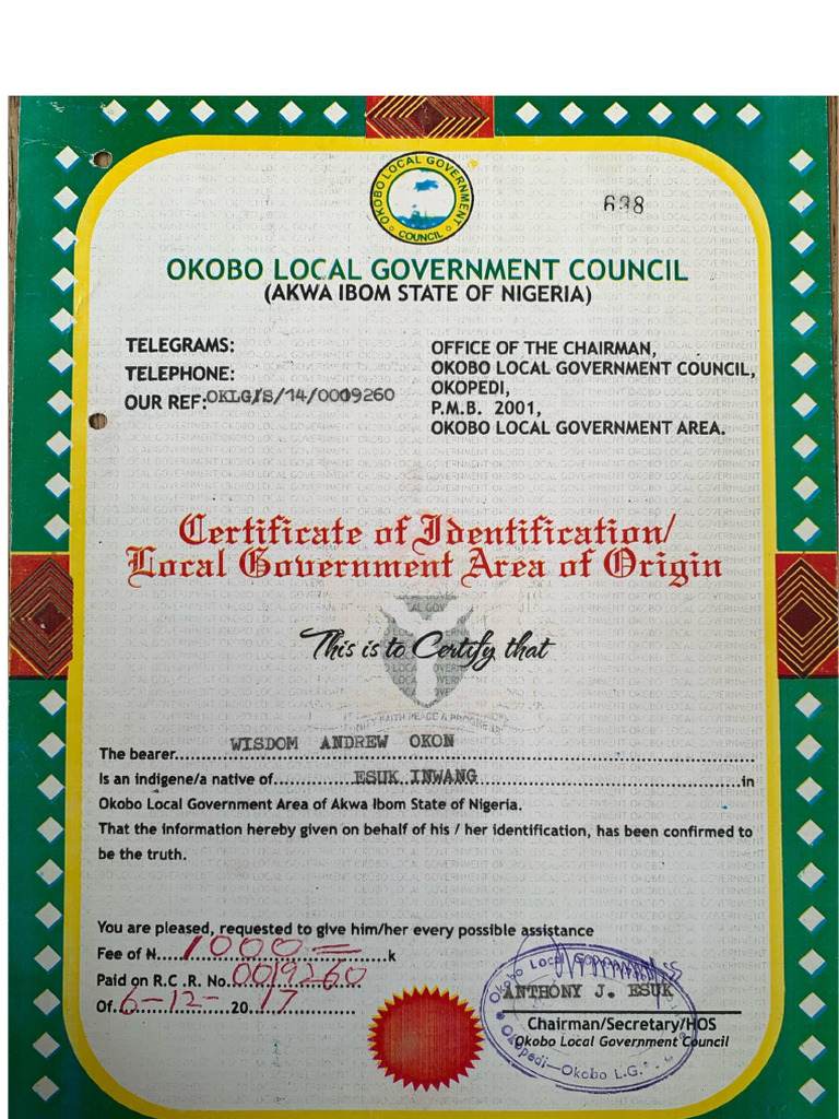 Certificate of Origin - Wisdom | PDF