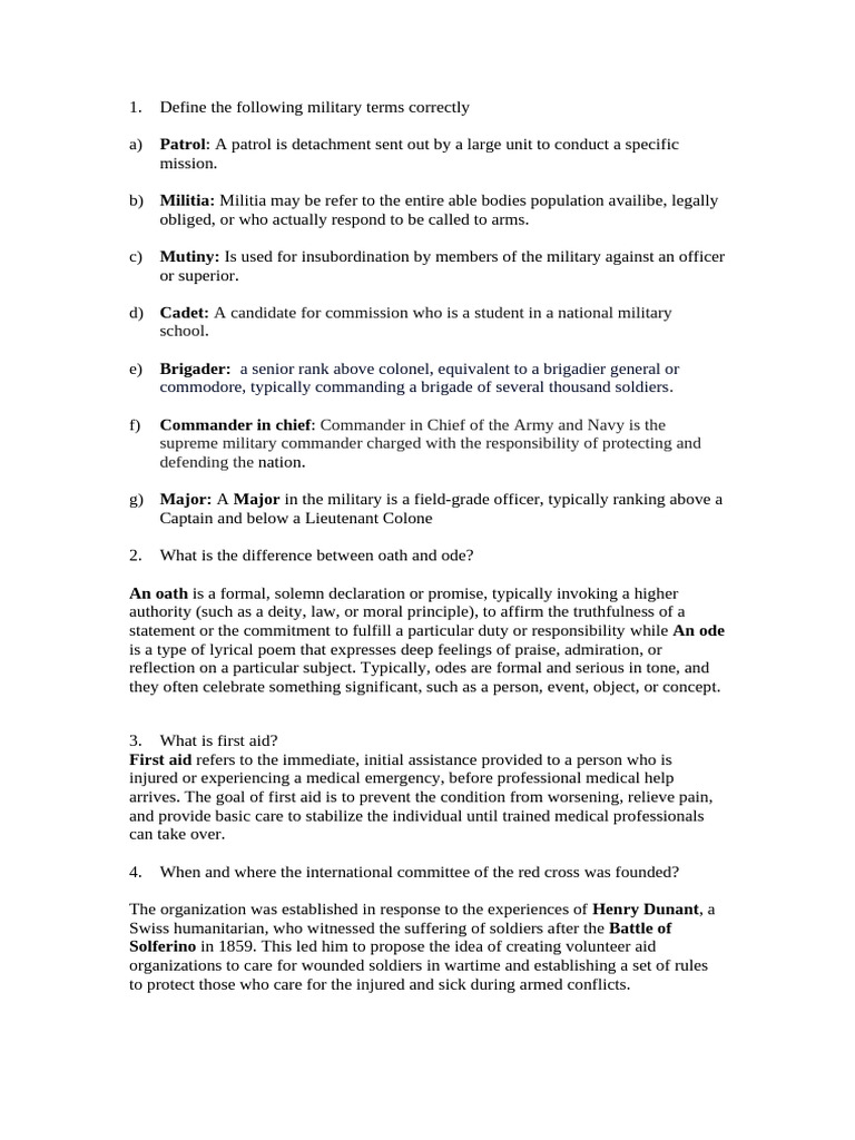 ROTC assignment 2025 | PDF | International Committee Of The Red Cross ... ROTC assignment 2025 | PDF | International Committee Of The Red Cross ...