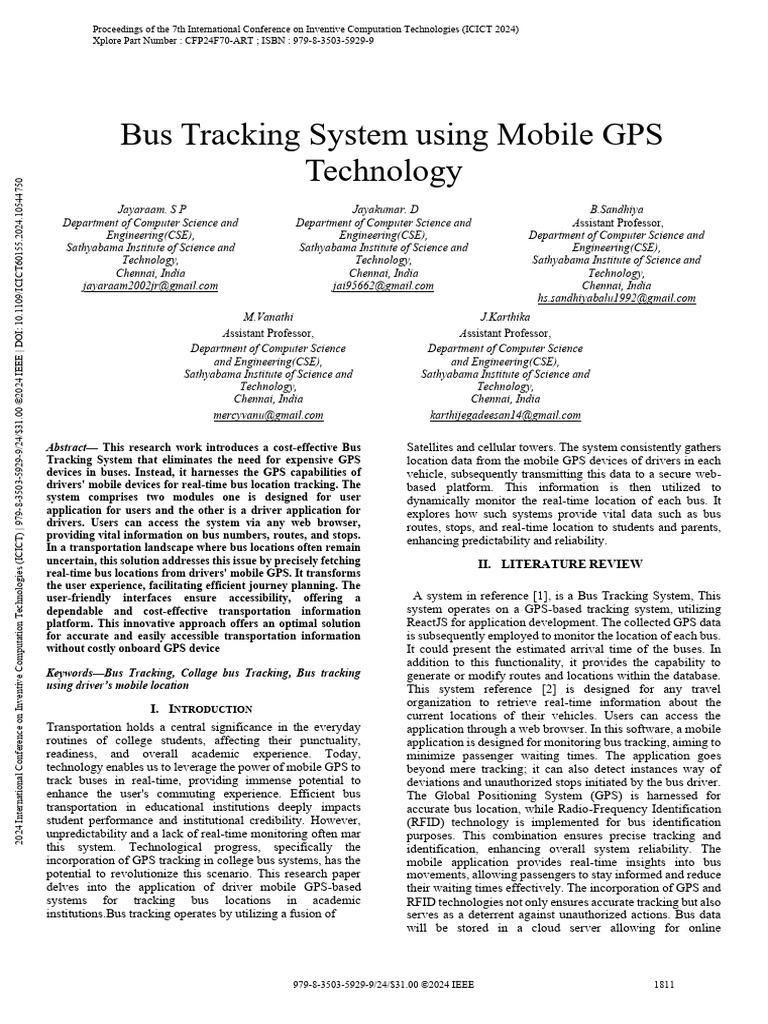 Mobile GPS-Based Bus Tracking System | PDF | Global Positioning System ...