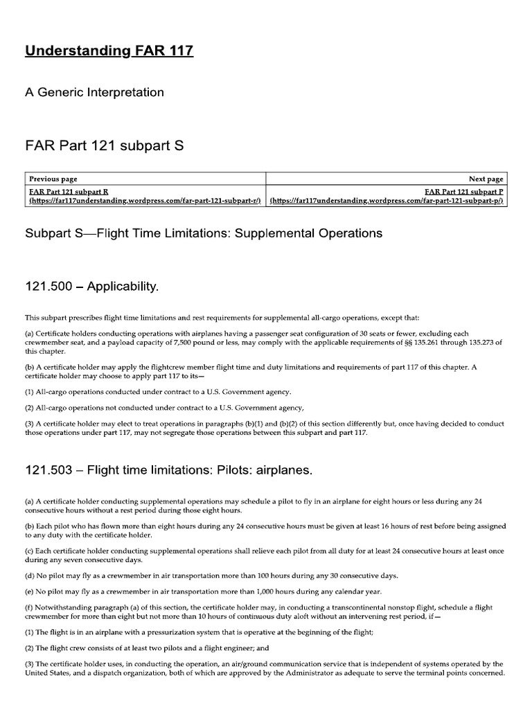 Understanding FAR 121 | PDF