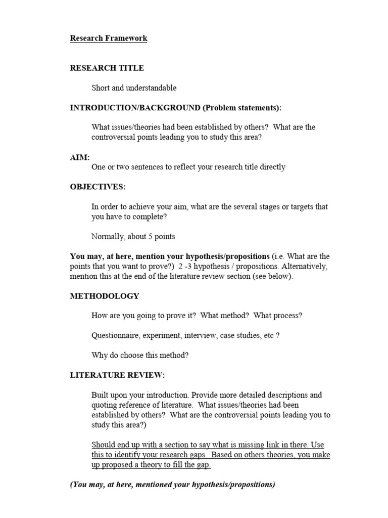 reserch framework _Project & Dissertation_ | PDF