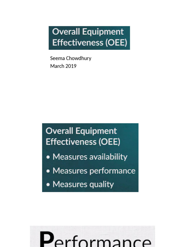 Oee 1 | PDF