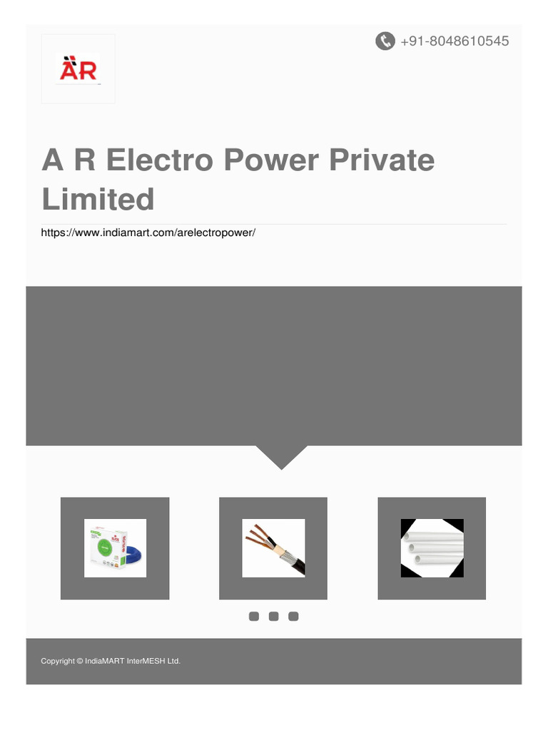 A R Electro Power Private Limited | PDF | Wire | Equipment