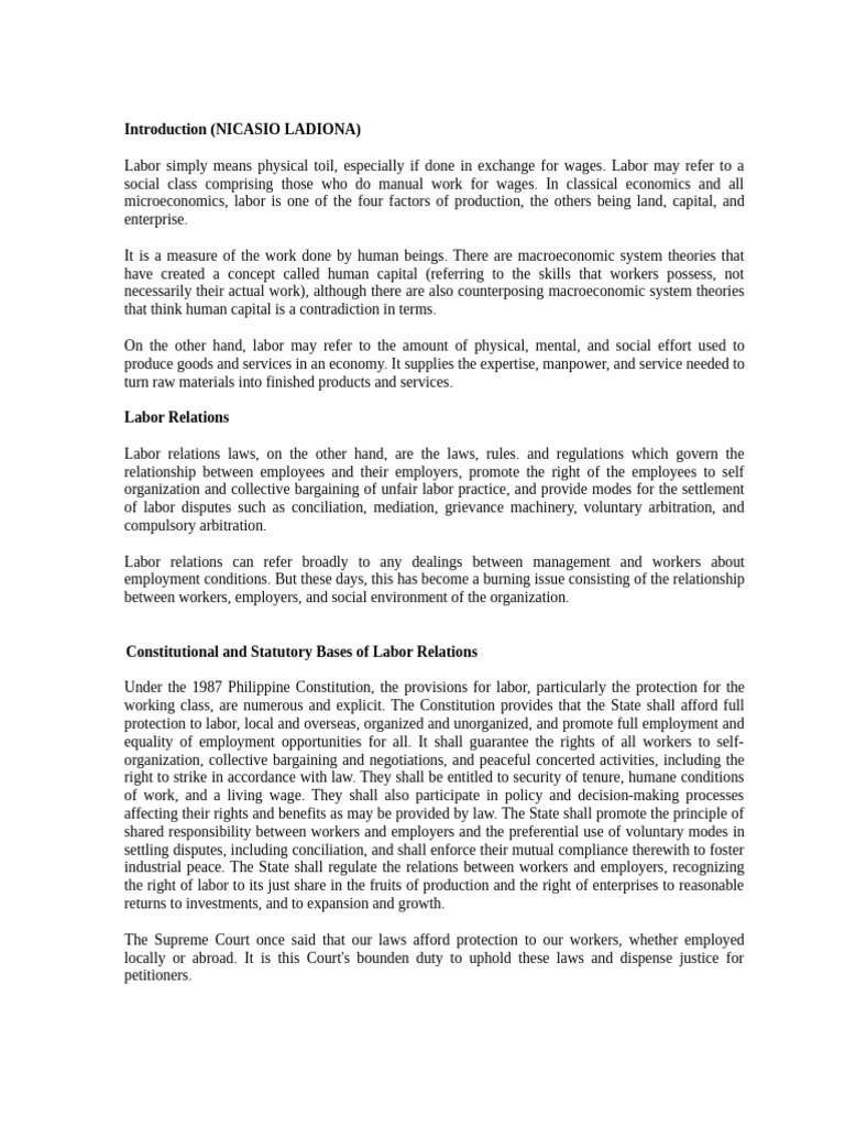 Employee Labor Relations | PDF | Employment | Labour Economics