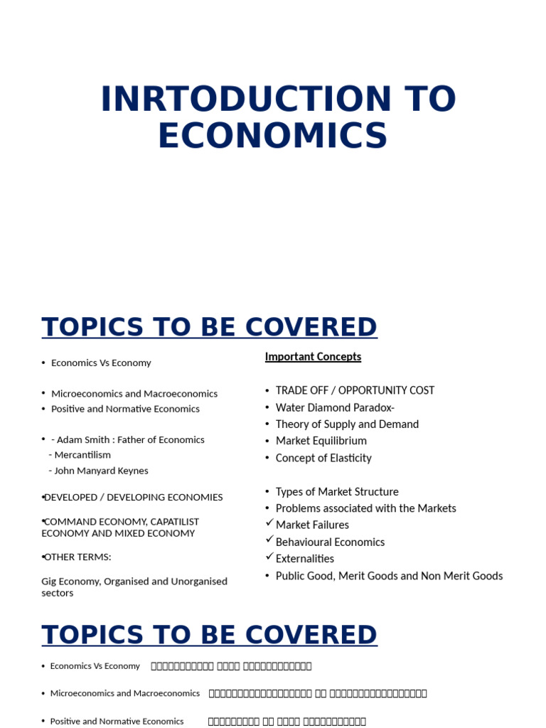 Class1 - Introduction To Economics | PDF | Elasticity (Economics ...