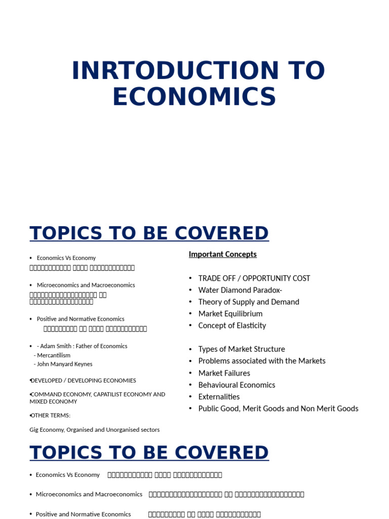 Class1 - Introduction To Economics - H - E | PDF