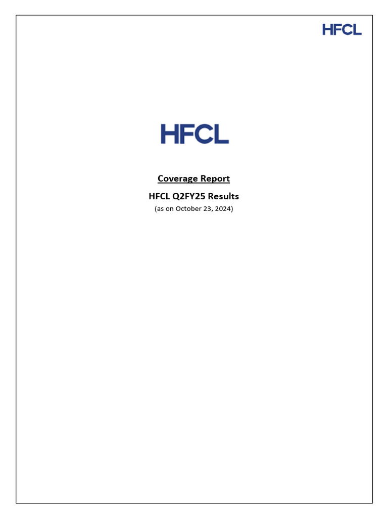 HFCL Q2FY25 Coverage Report Summary | PDF