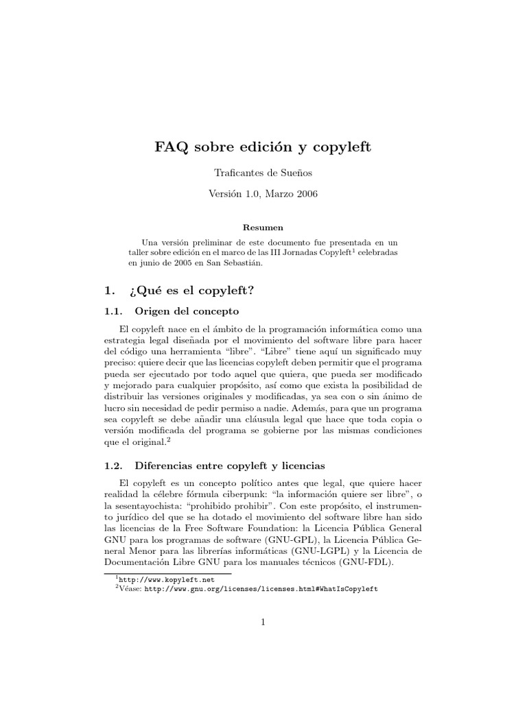 copyleft | PDF | Software libre | Creative Commons