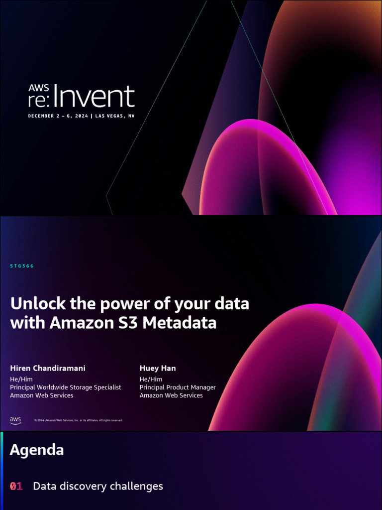 STG366 NEW - Unlock The Power of Your Data With Amazon S3 Metadata | PDF | Metadata | Amazon Web ...