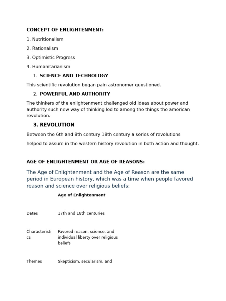 Age_oF_enlightenment[1] | PDF | Age Of Enlightenment | Reason