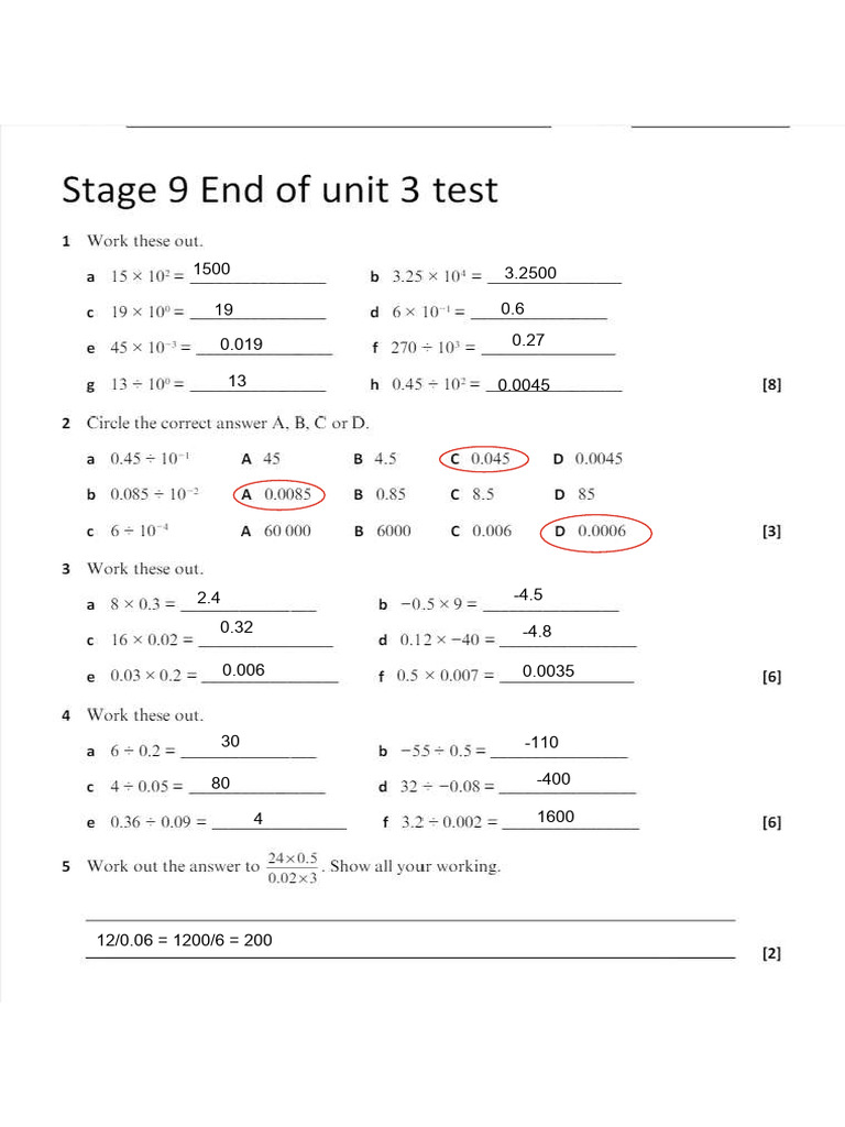 Math Unit 3 Test | PDF