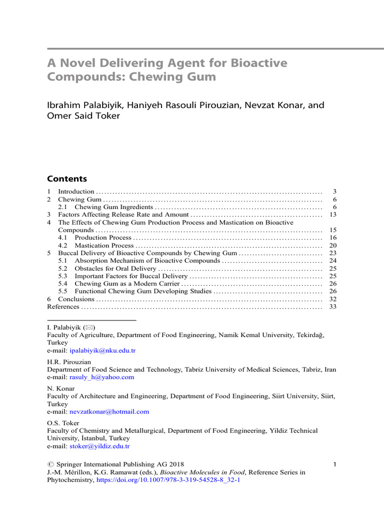 014-A Novel Delivering Agent For Bioactive Compounds: Chewing Gum | PDF | Sugar Substitute