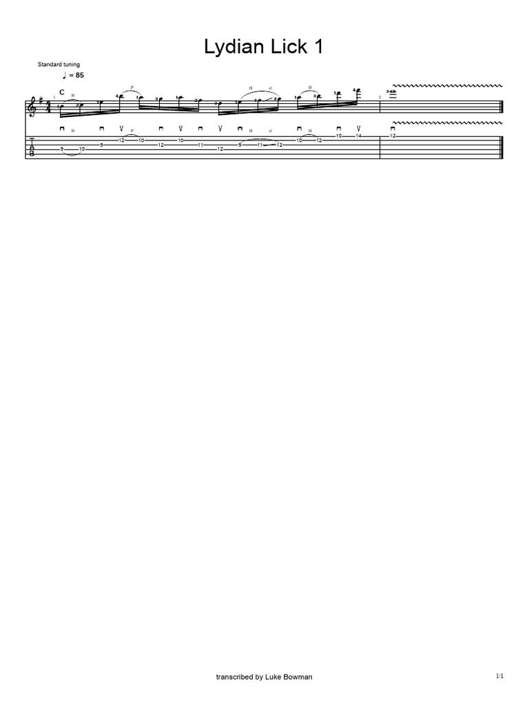 Lydian Lick 1 | PDF
