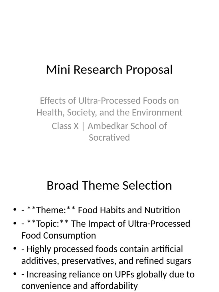 Mini Research Proposal Expanded | PDF | Nutrition | Diet & Nutrition