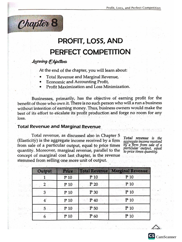 Profit Loss and Perfect Competition | PDF