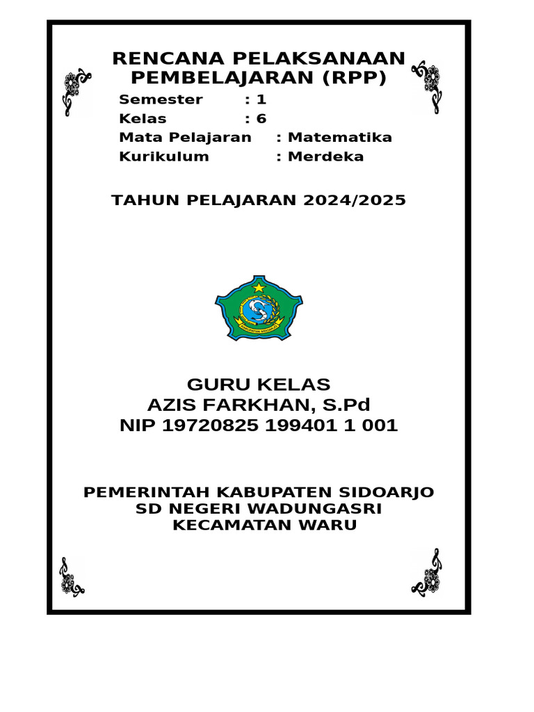 RPP Pertemuan 5 Matematika Kelas 6 Semester 1 | PDF