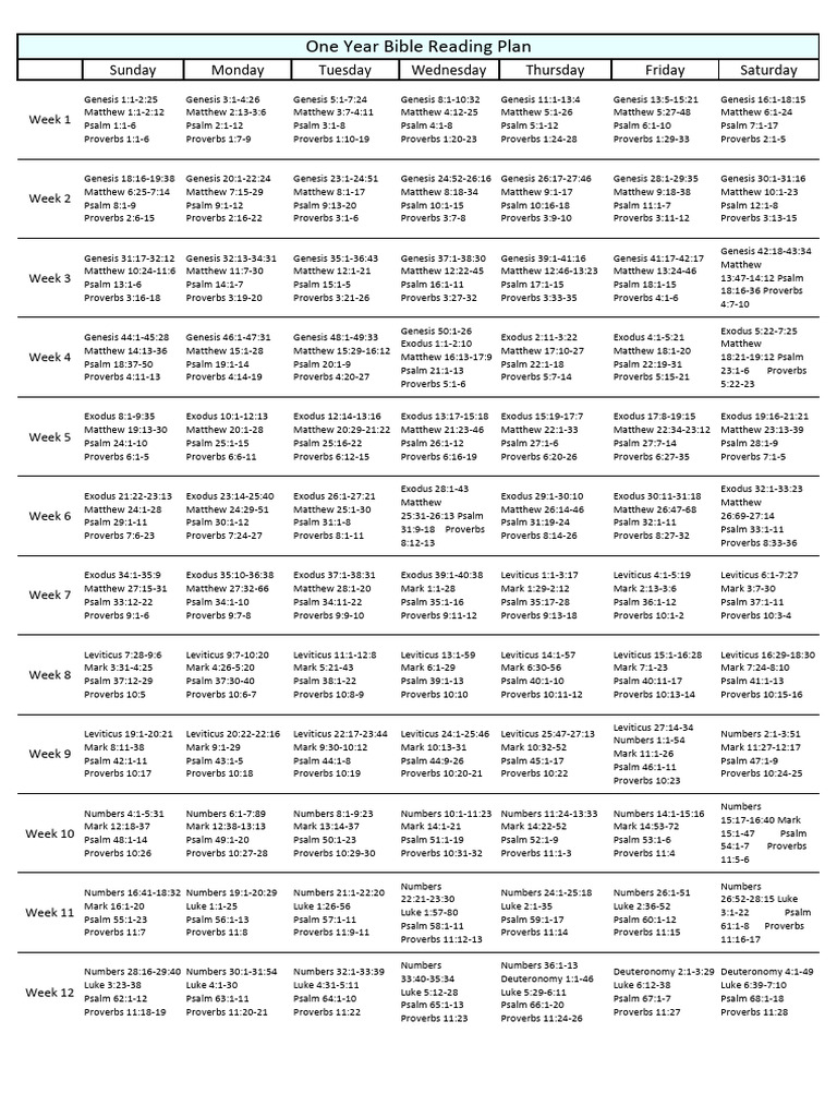 One Year Bible Reading Plan | PDF | Ecclesiastes | Ancient Israel And Judah