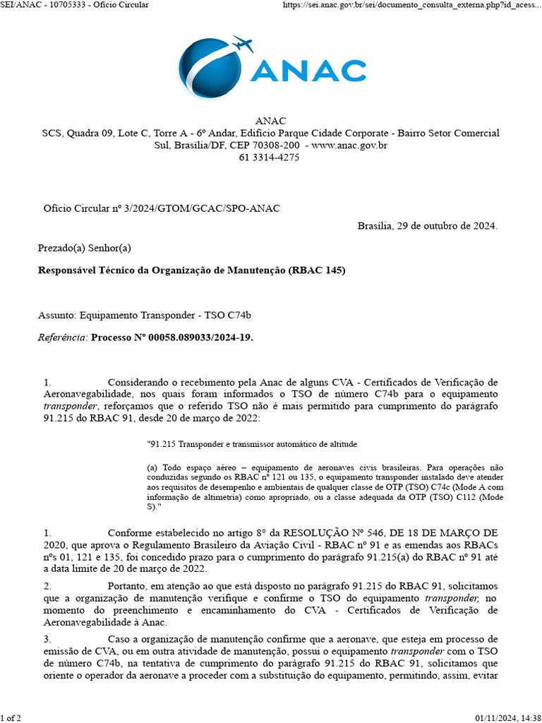 SEI_ANAC - 10705333 - Ofício Circular | PDF