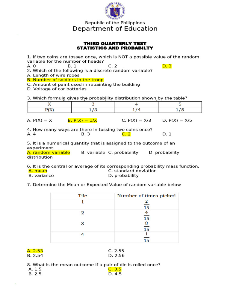 Philippines Education Statistics Test | PDF | Normal Distribution ...