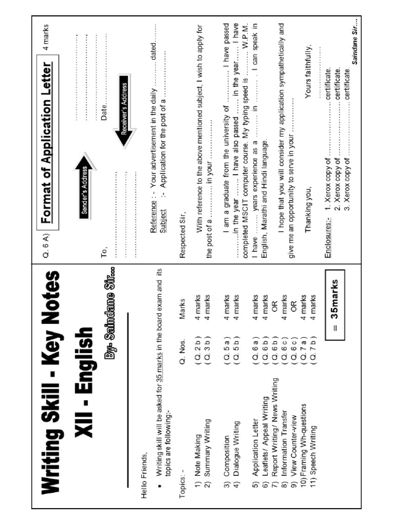Writing Skill - PDF - English - Notes - Teachmint | PDF