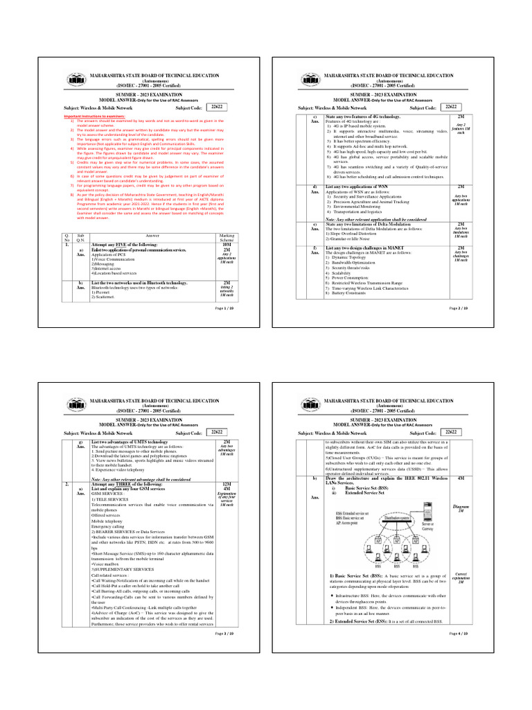 S-23 WMN Model Answer (2 Files Merged) | PDF | Computer Network | Radio Frequency Identification