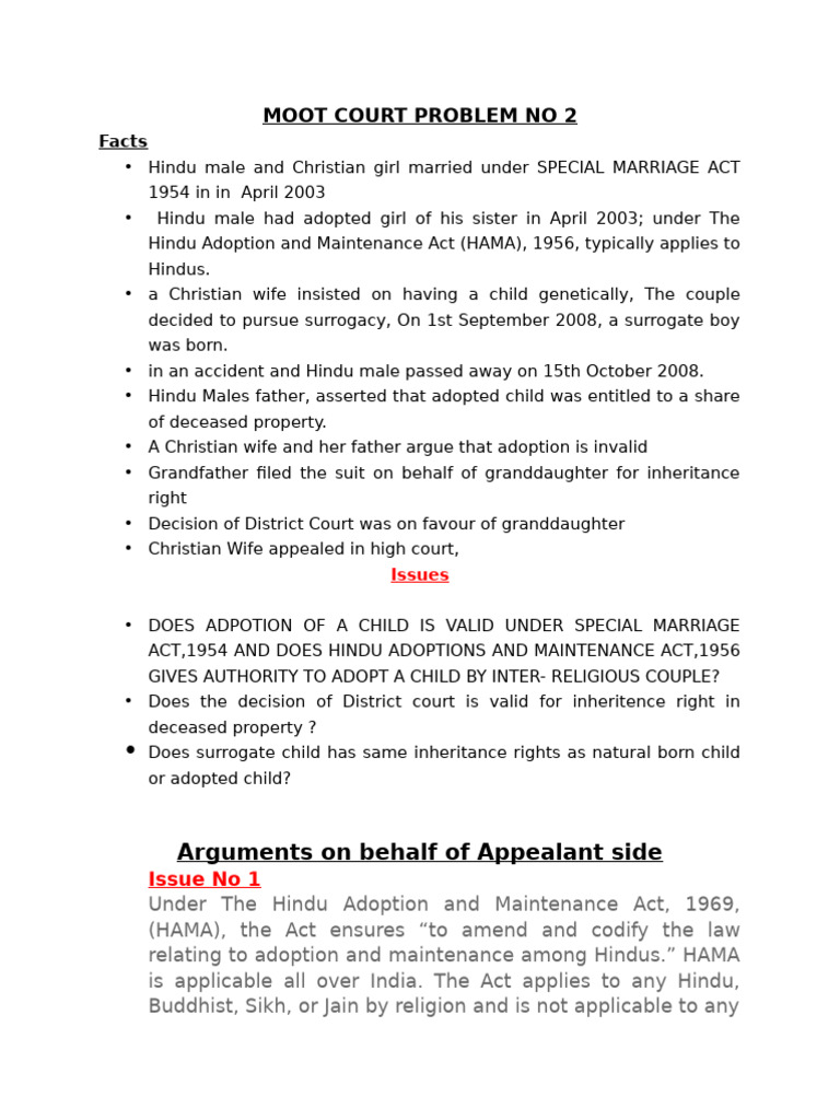 Appealant Side Arguments | PDF | Surrogacy | Parent