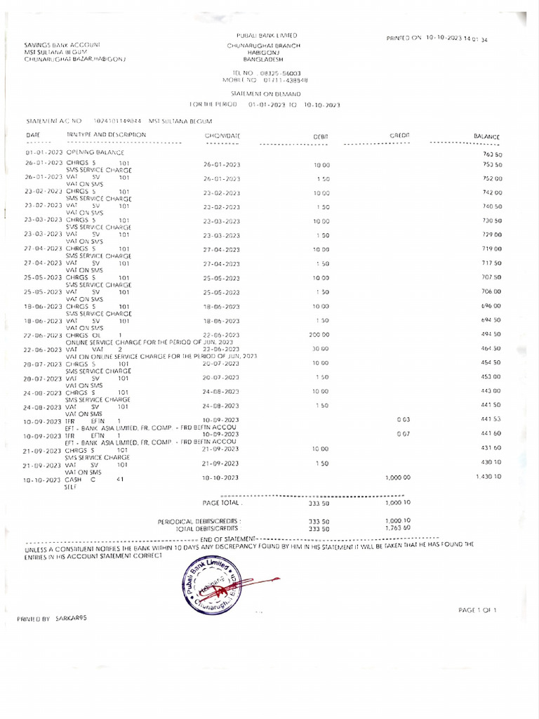 Bank Statements | PDF