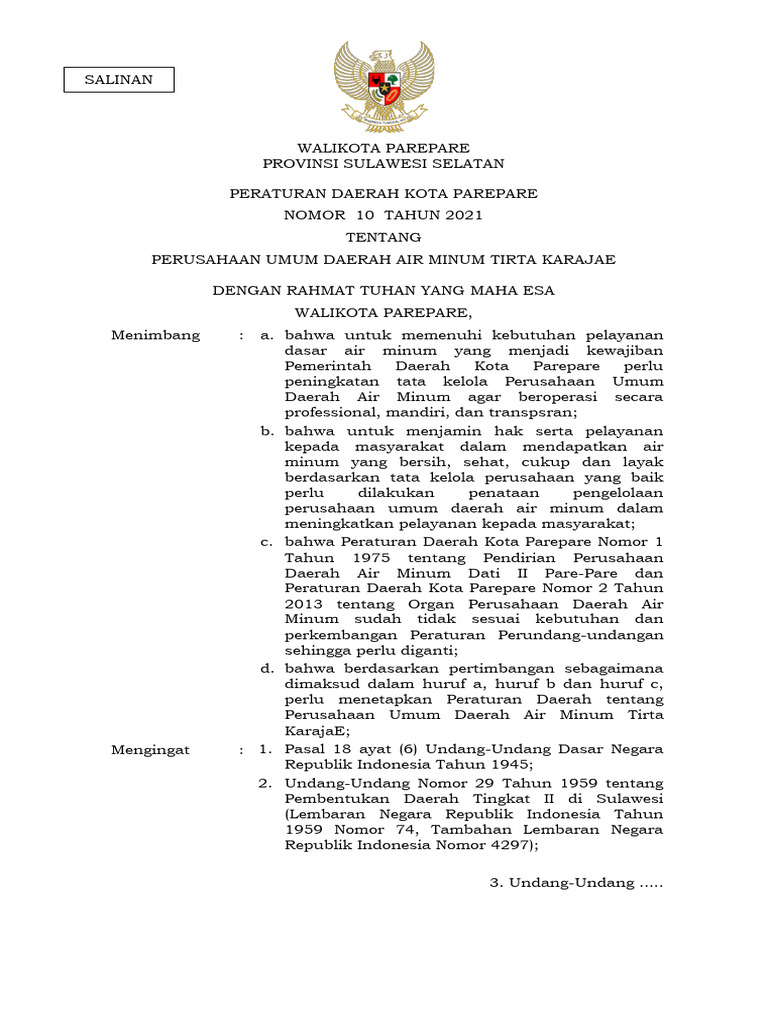 PERDA-NO.-10-THN-2021 | PDF
