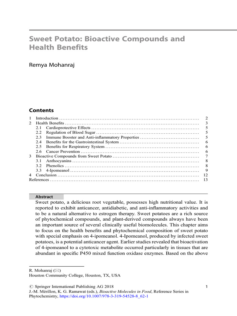 Sweet Potato Health Benefits & Compounds | PDF | Polyphenol | Magnesium