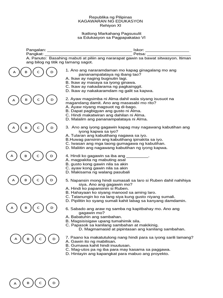 3RD Exam in Esp | PDF