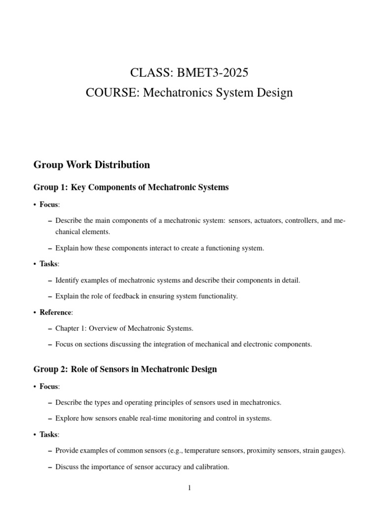 assignment | PDF | Mechatronics | Actuator