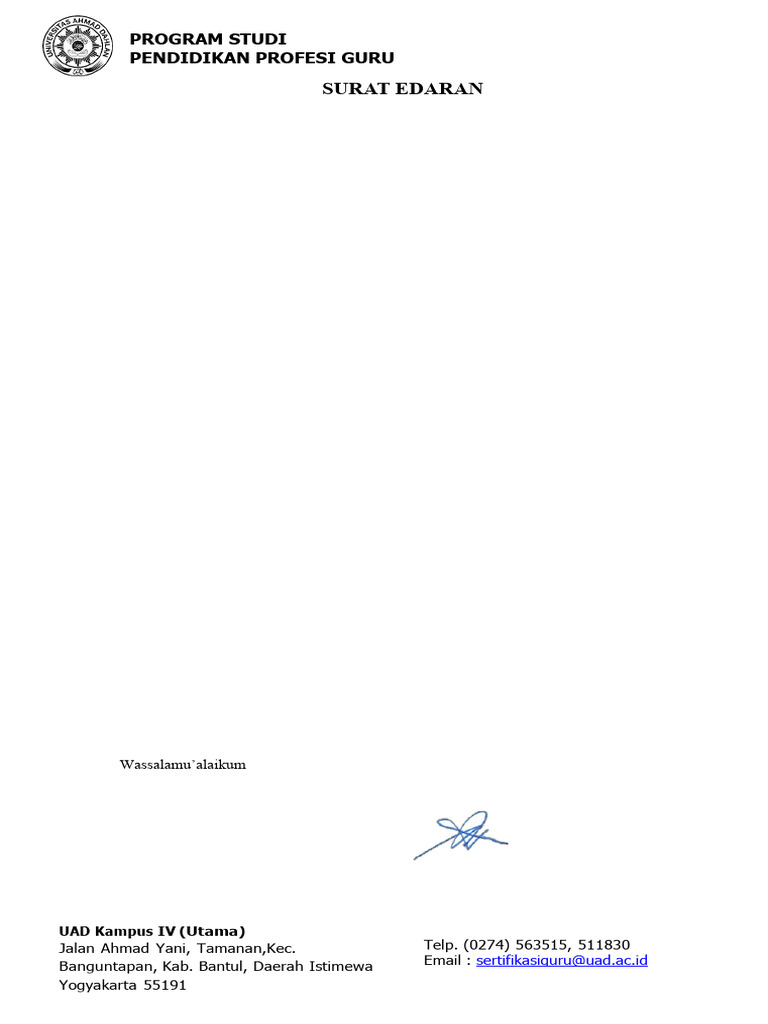 Edaran Ujian Tengah Semester PPG Prajabatan Gelombang 2 Semester 1 Tahun 2024 | PDF