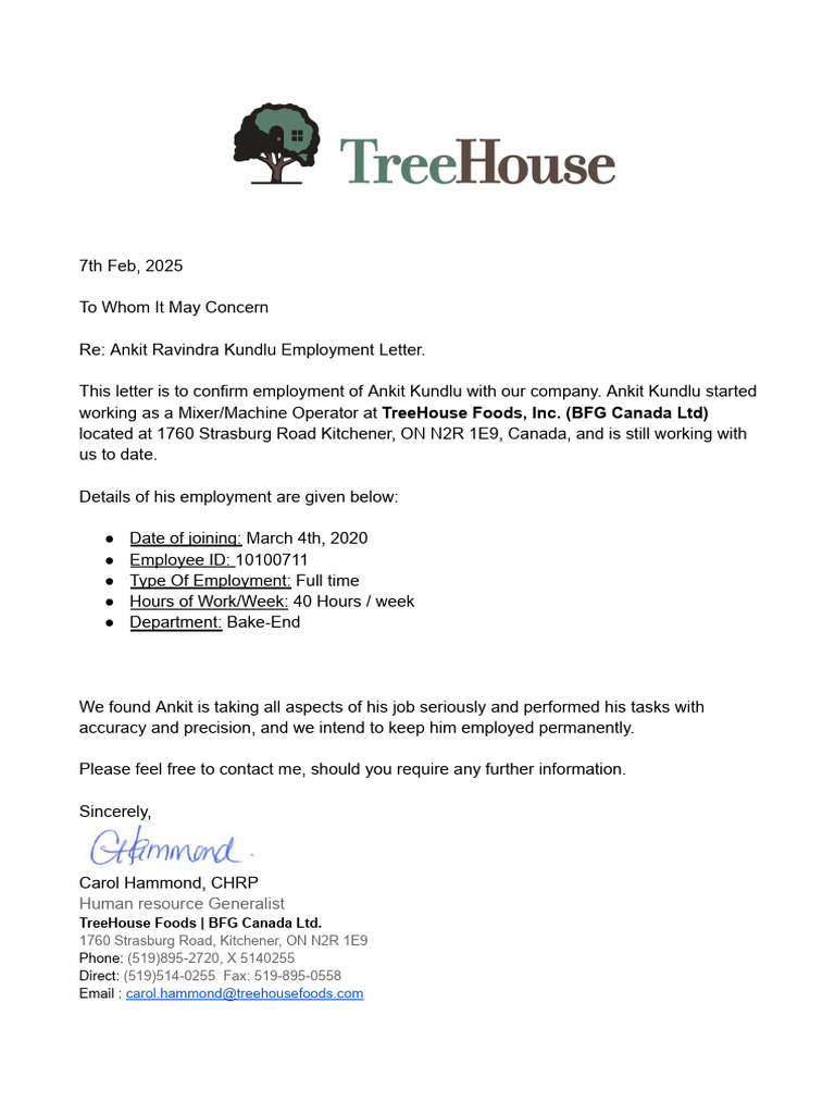 Ankit Employment Letter | PDF